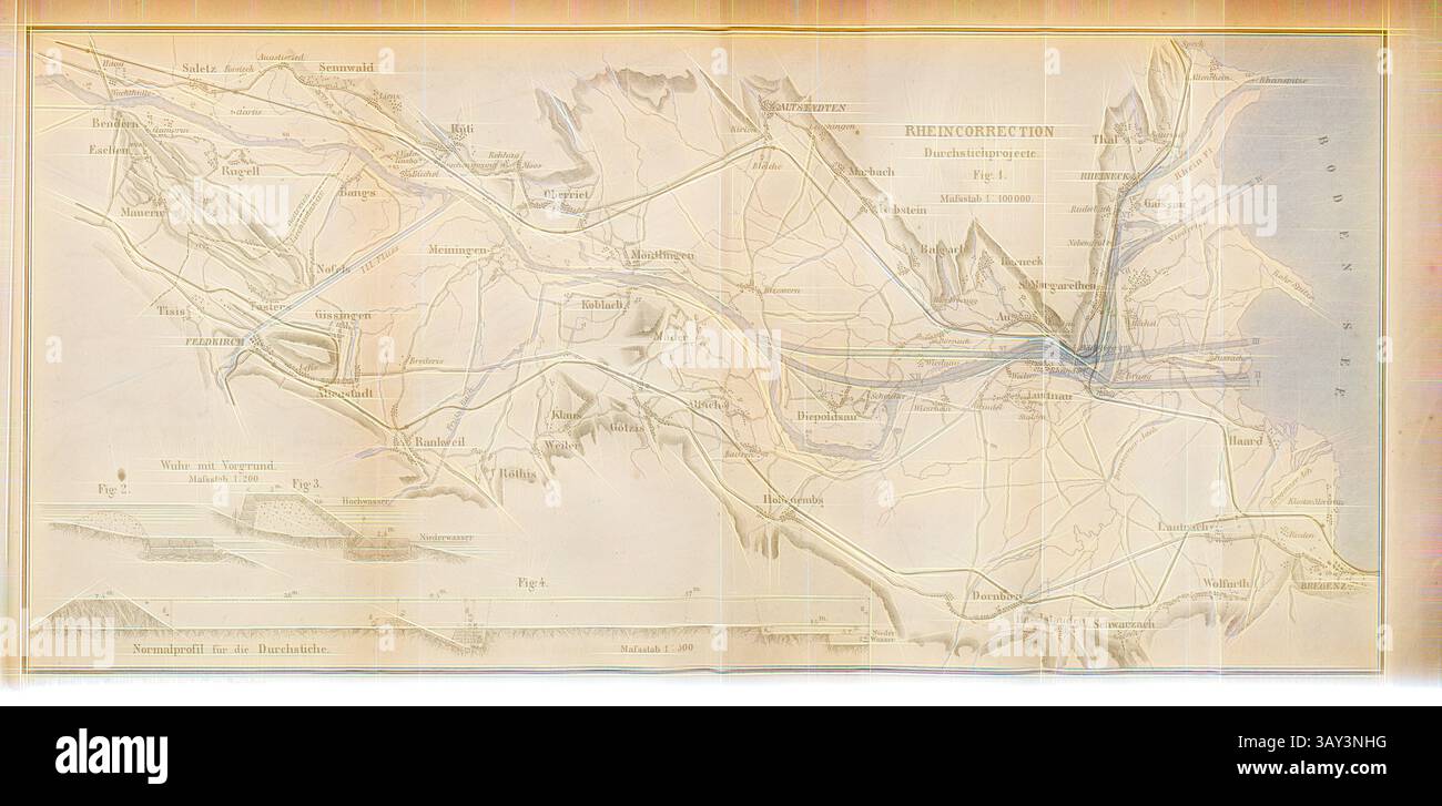 A detailed map illustrating a network of rivers and landscapes ...