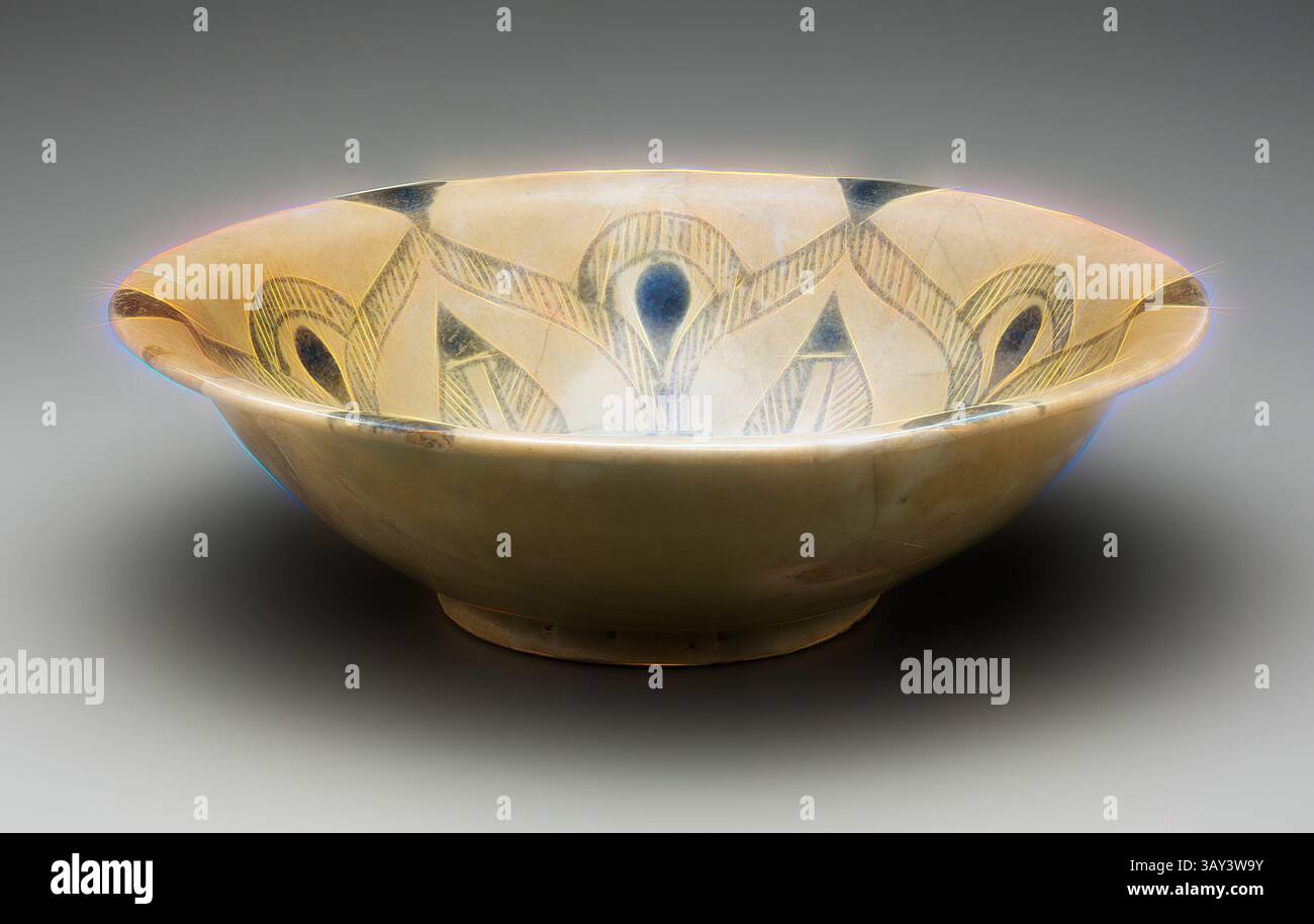 An intricately designed bowl featuring elegant patterns and motifs ...