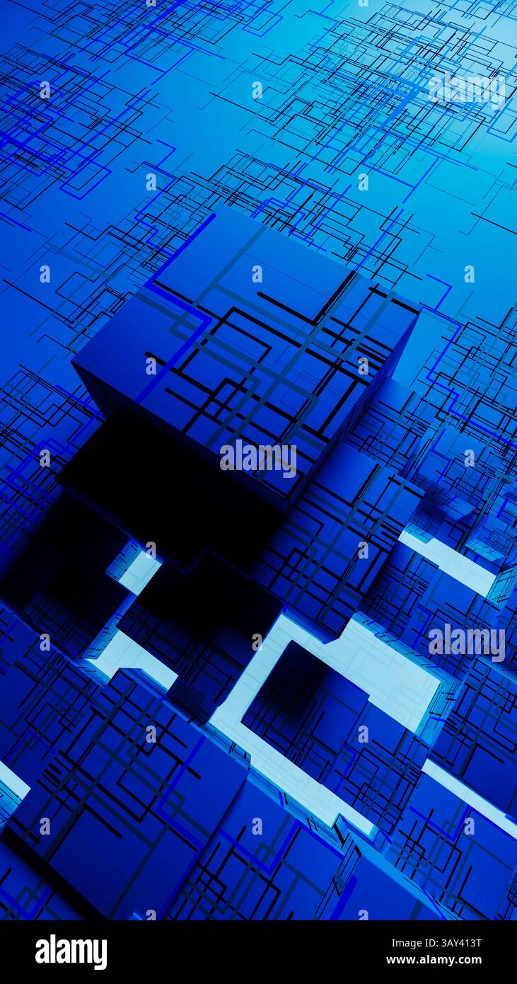 Vibrant network of interconnected shapes hi-res stock photography and ...