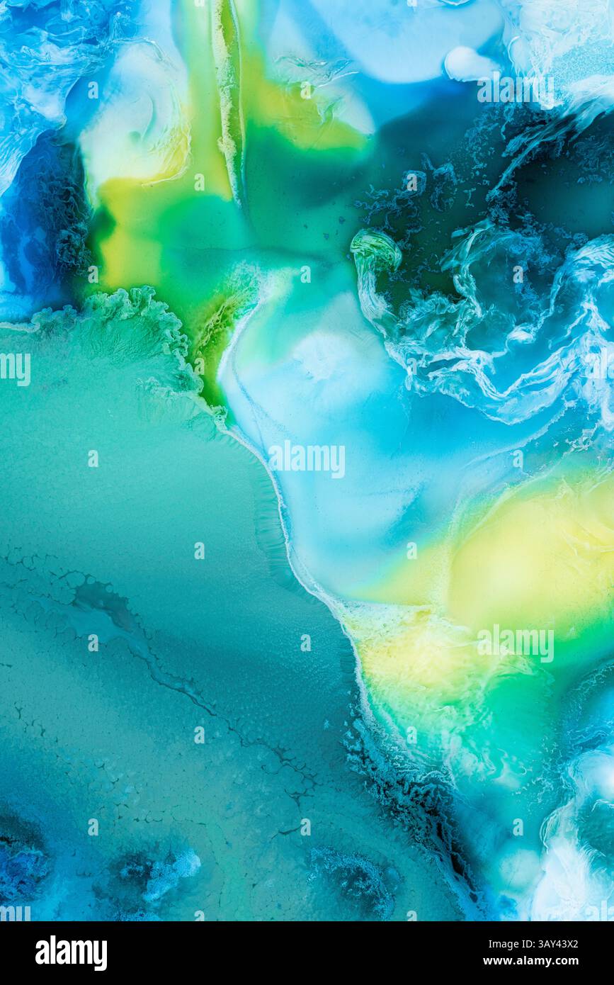 Dynamic movement yellow green liquid hi-res stock photography and ...