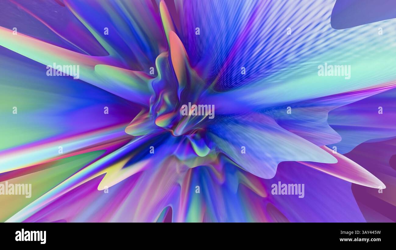 3D extrusions with holographic colors, creating a dynamic and visually ...