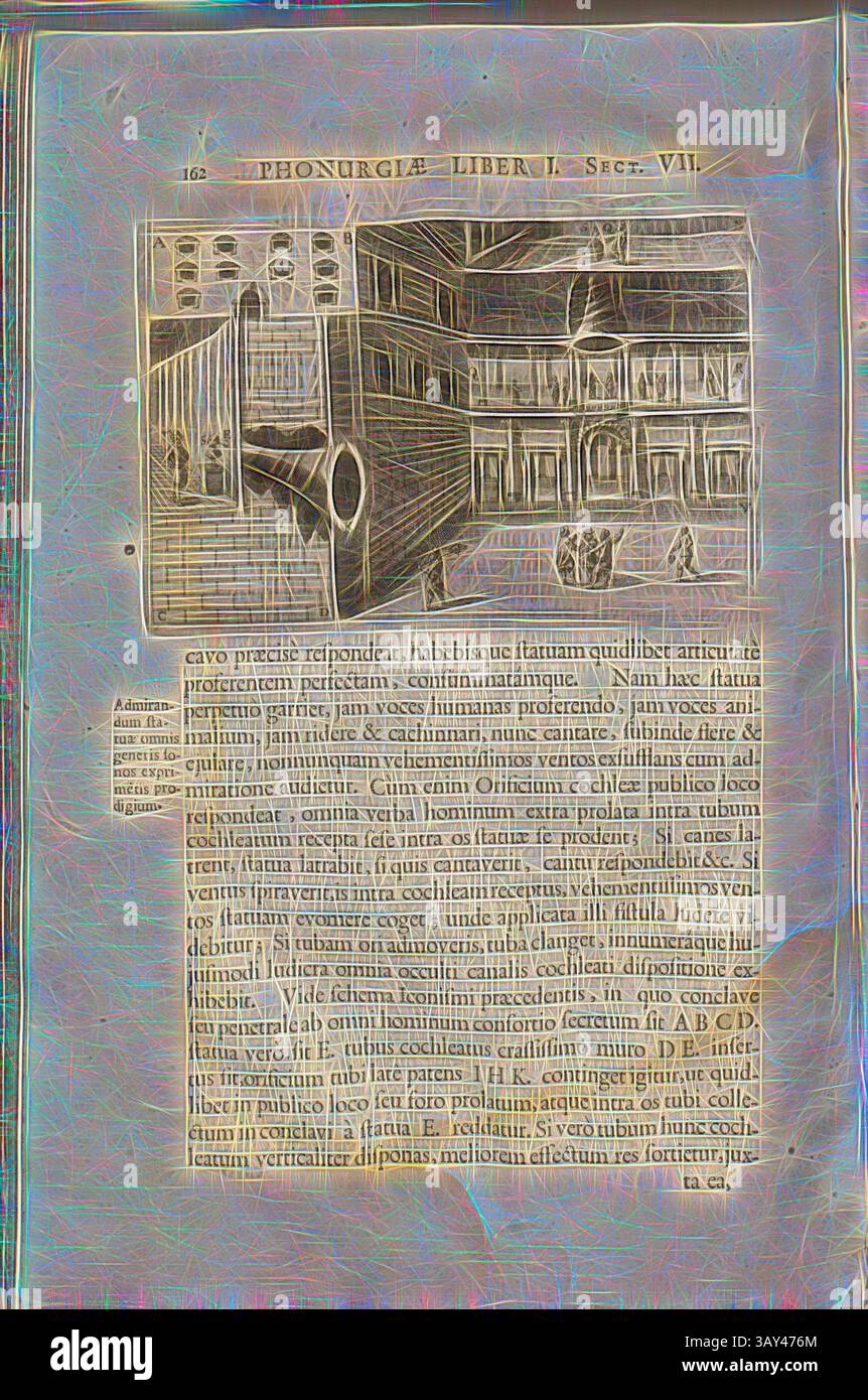 An intricate historical illustration depicting a detailed architectural ...