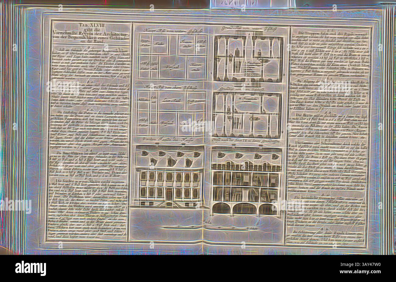 An intricate illustration featuring various architectural designs ...