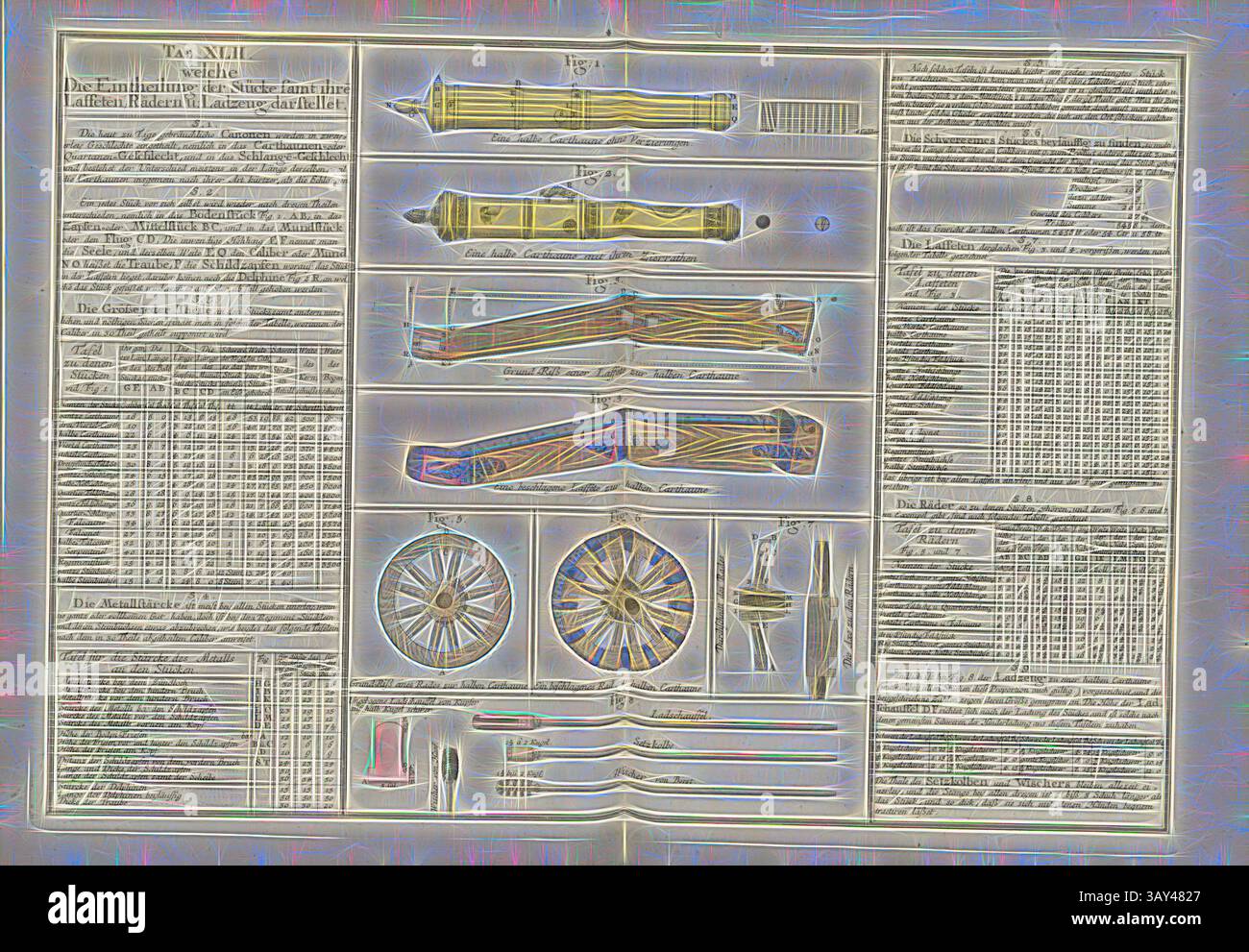 A detailed technical illustration displaying various components ...