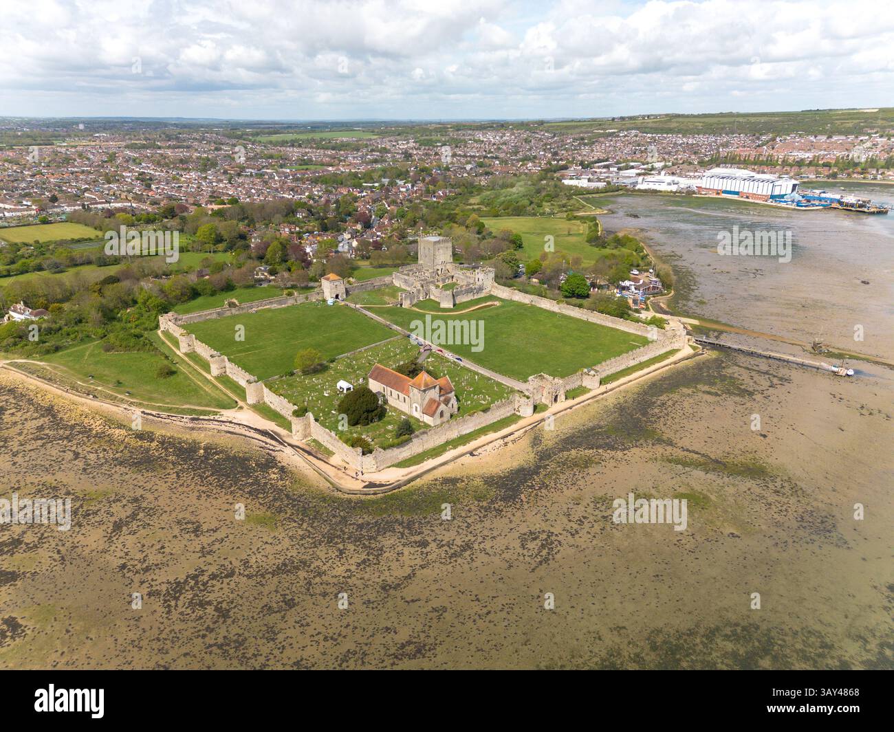 Aerial View of Portchester Castle in Hampshire, UK Stock Photo - Alamy