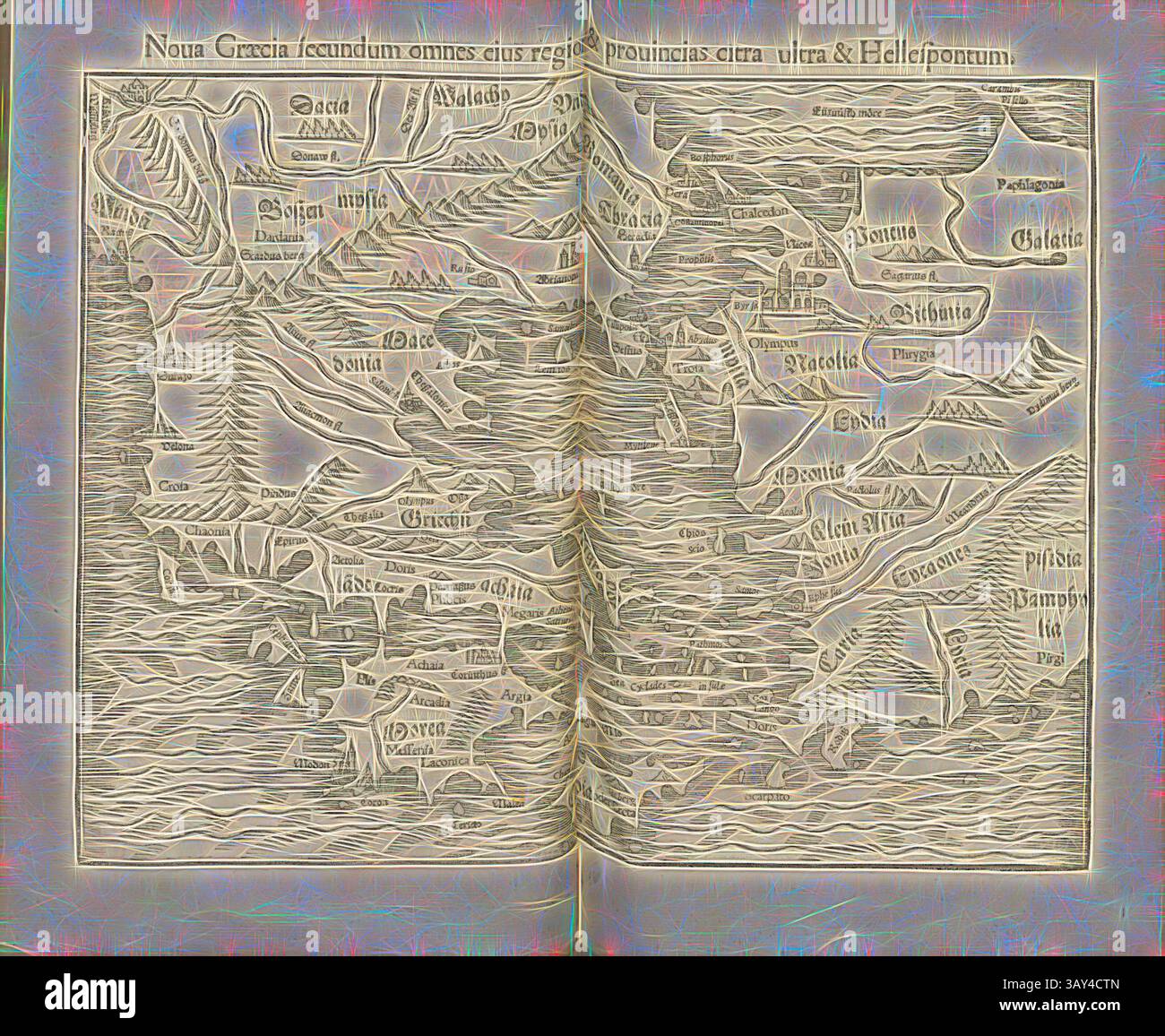 An intricately detailed map illustrating the regions and provinces of ...
