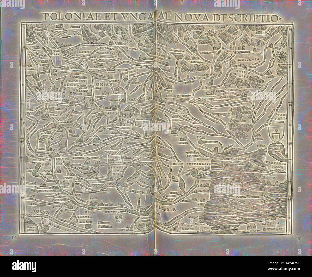 A detailed historical map of Poland and its surrounding regions ...