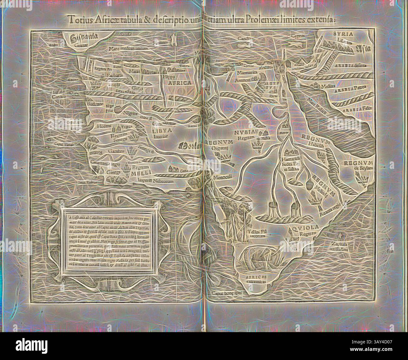 A historic map of Africa, detailing its regions and boundaries, with ...