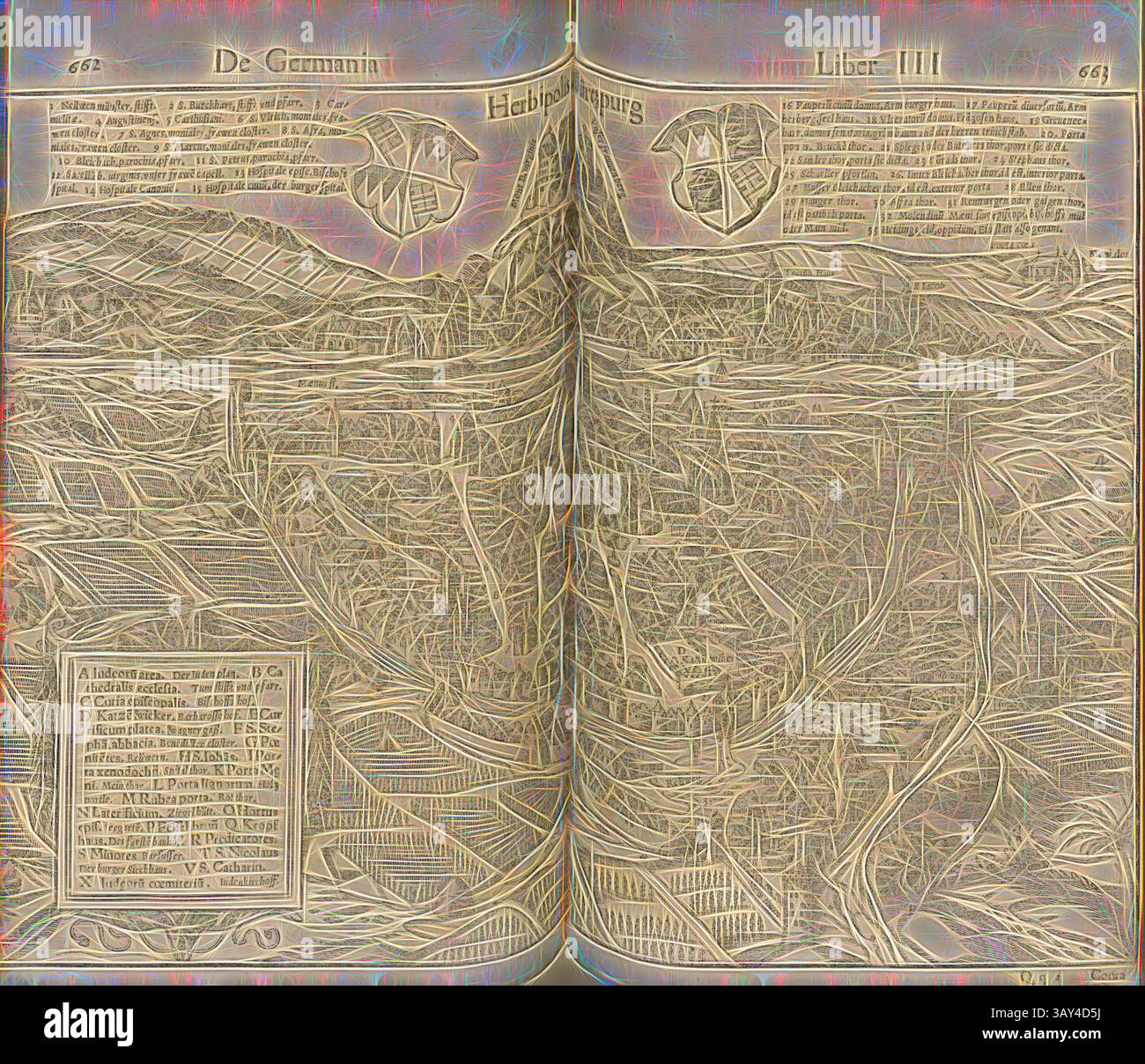 A detailed historical map showcasing the topography and layout of ...