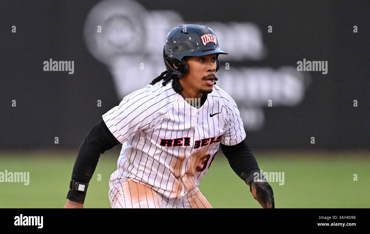 UNLVs' Elijah Rodriguez (38) during an NCAA baseball game on Thursday ...