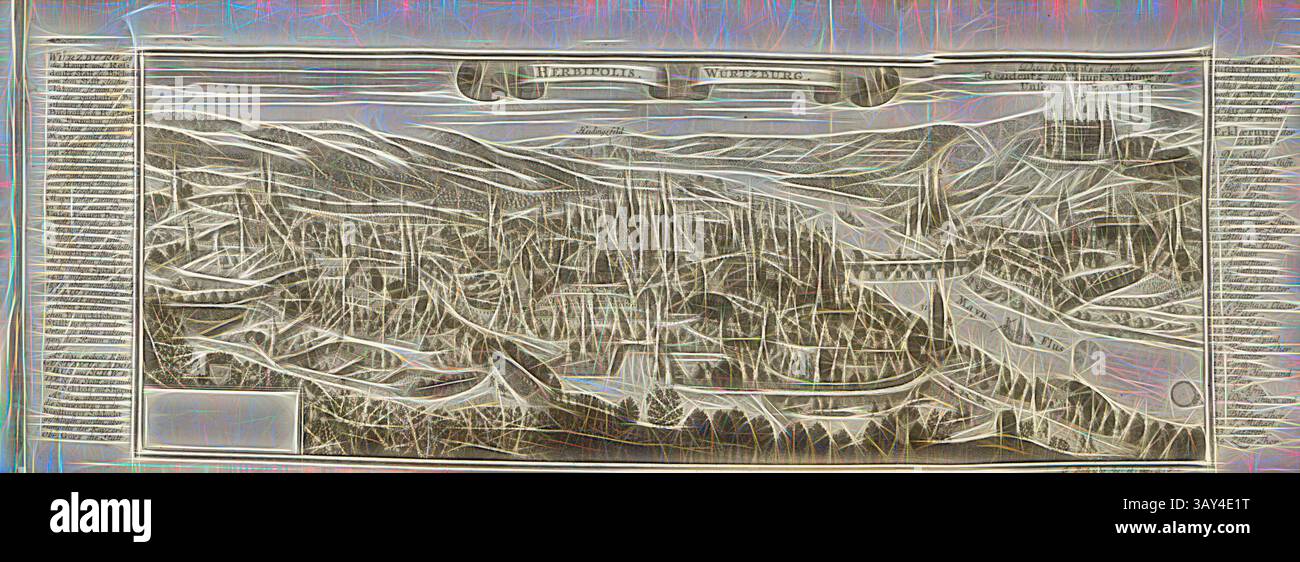 A detailed, stylized map depicting a vast and intricate landscape ...