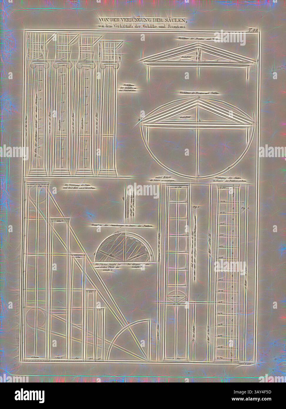 A detailed architectural drawing showcasing various column designs ...