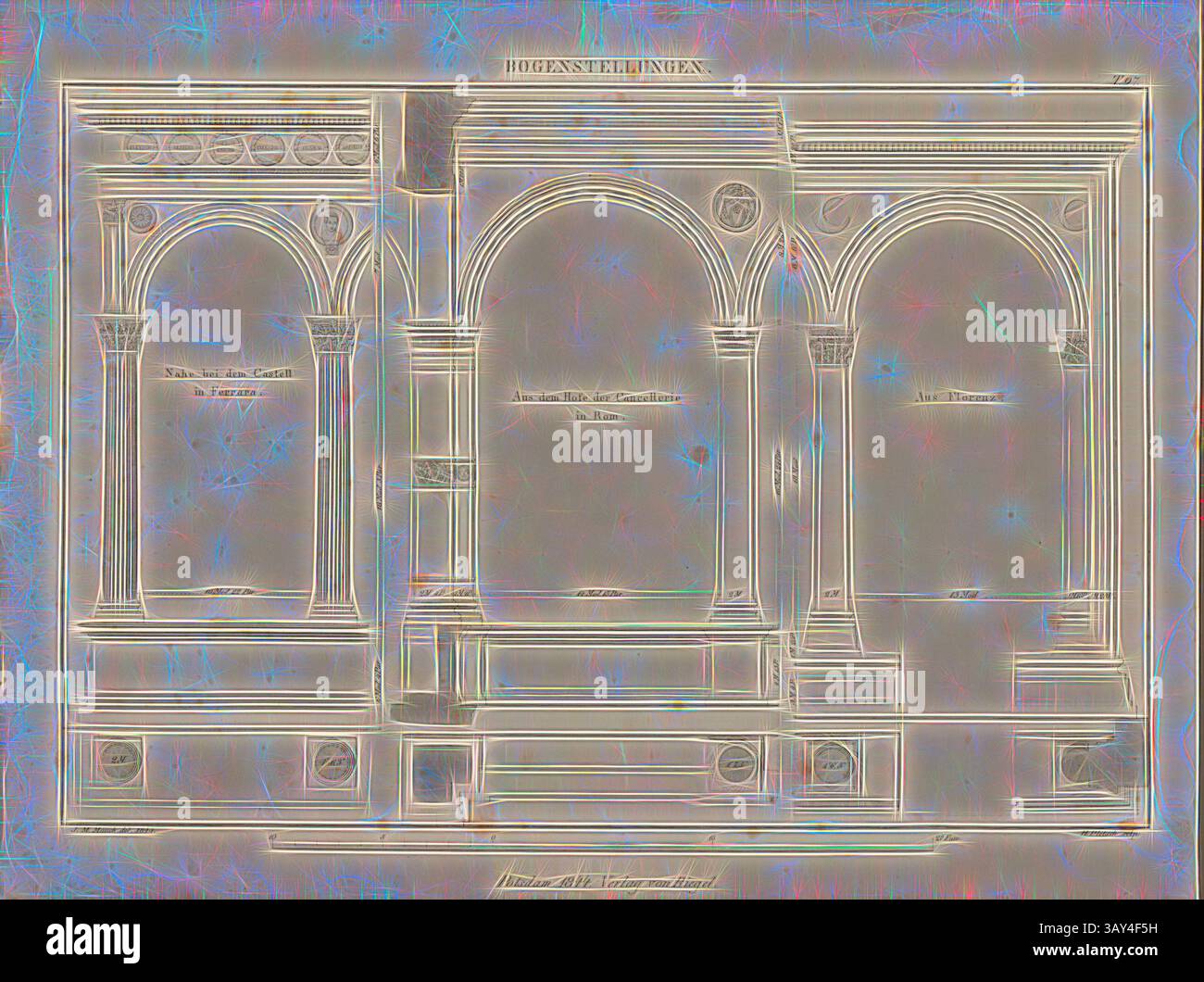 An architectural study featuring a series of elegant arches and ...