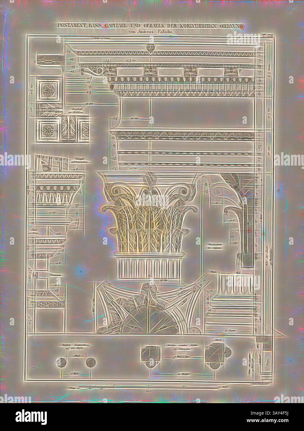 A detailed architectural blueprint showcasing ornate designs and ...