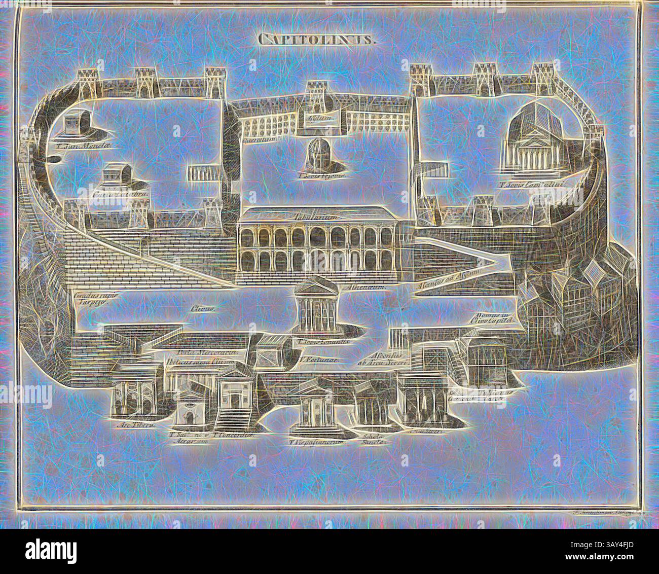 A detailed architectural illustration of the Capitoline Hill ...