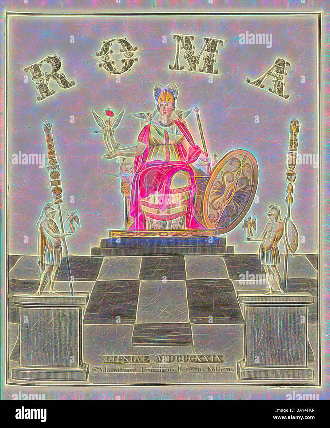 A regal figure sits upon a throne, adorned in elaborate attire, holding ...