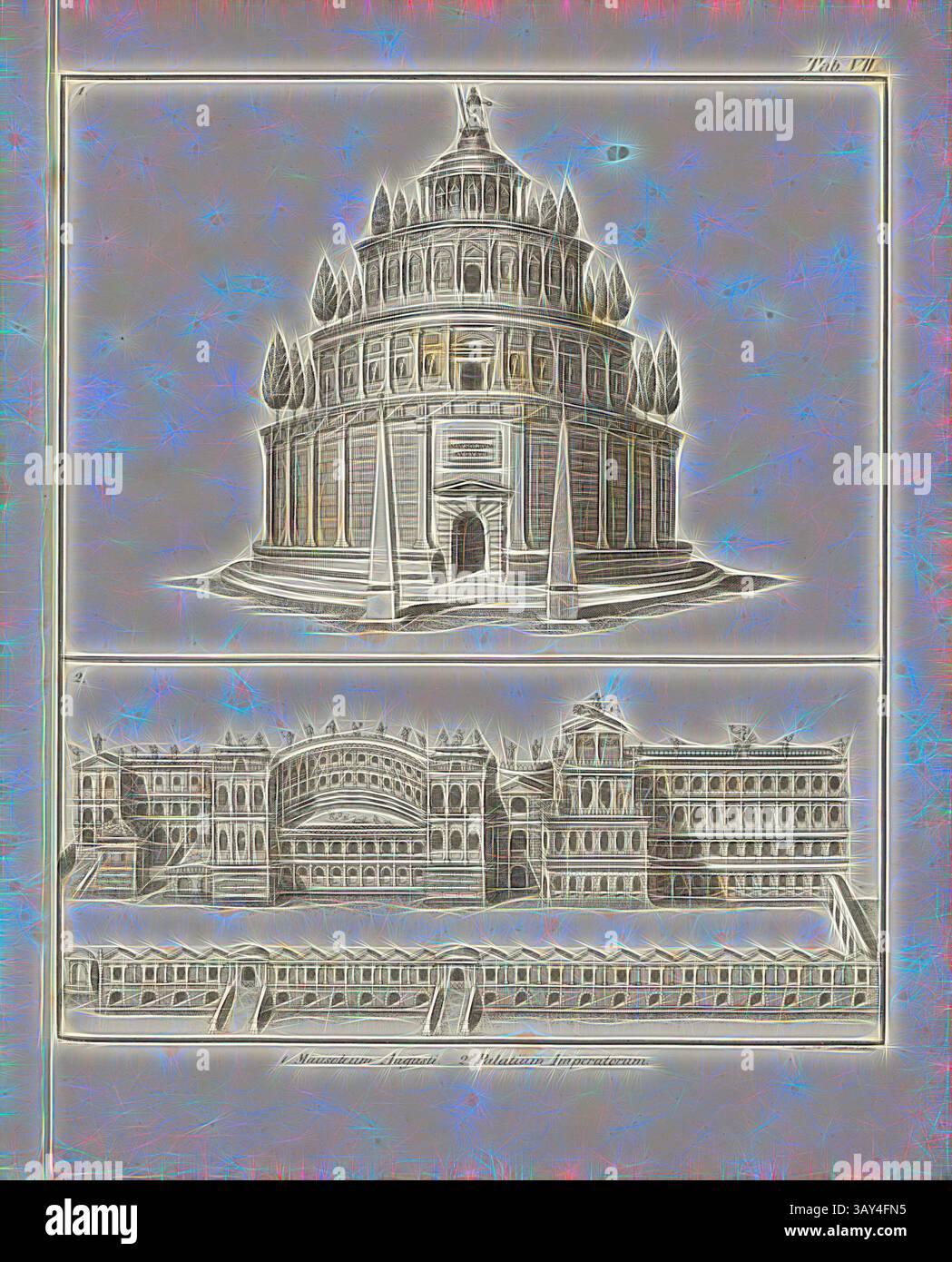 The illustration features a grand temple structure topped with ornate ...