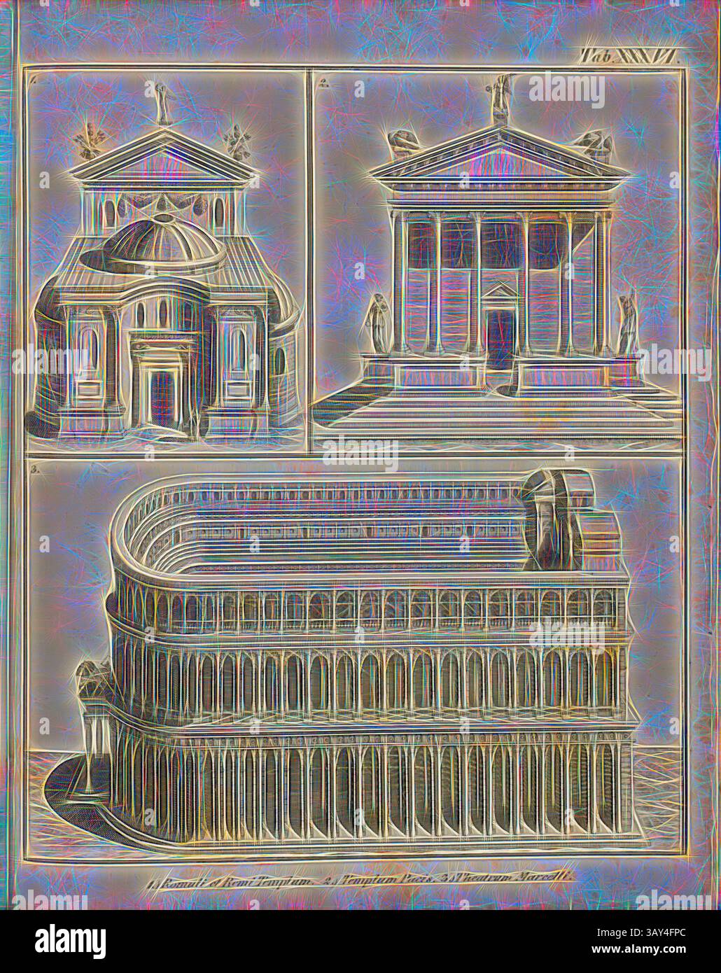 A collection of architectural drawings showcasing three distinct ...