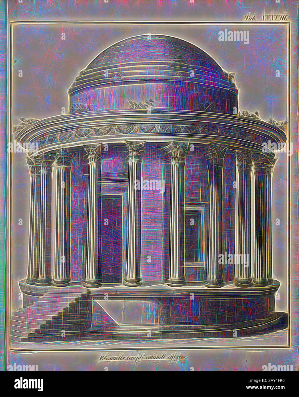 A classical temple structure featuring a dome and columns, complemented ...