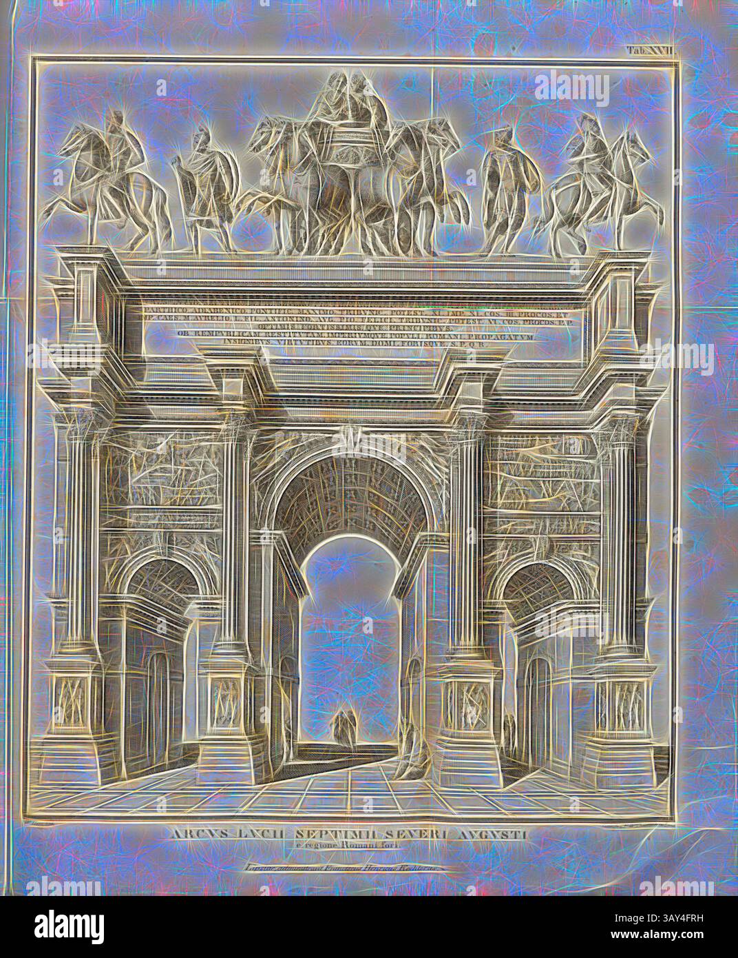 An ornate archway stands tall, adorned with intricate sculptures and ...