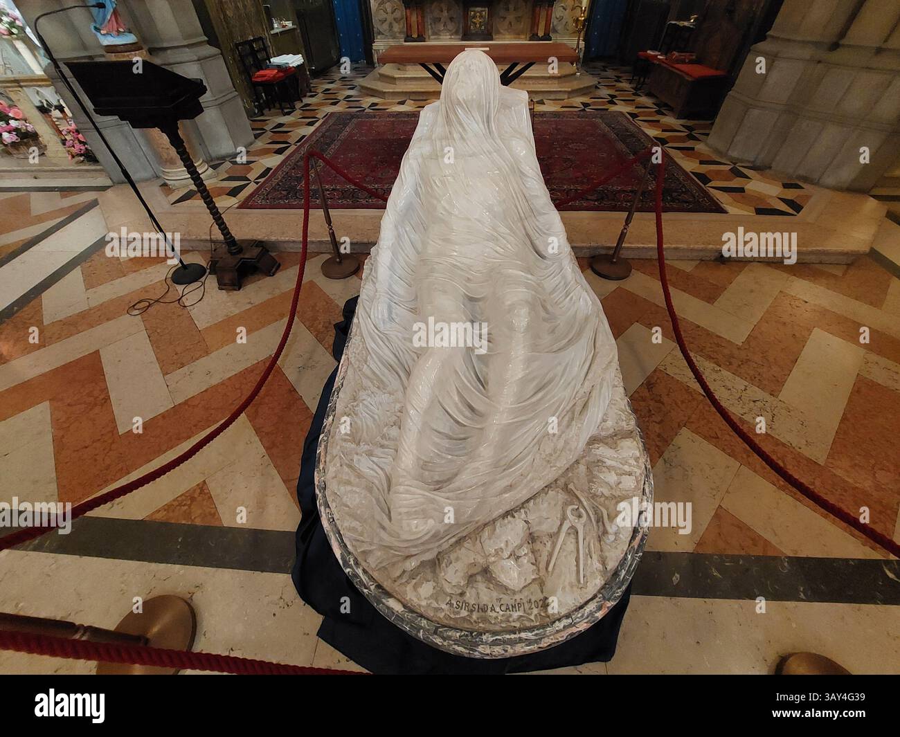 MARBLE SCULPTURE IL CRISTO VELATO BY ALBINO SIRSI INSIDETHE CHURCH OF ...