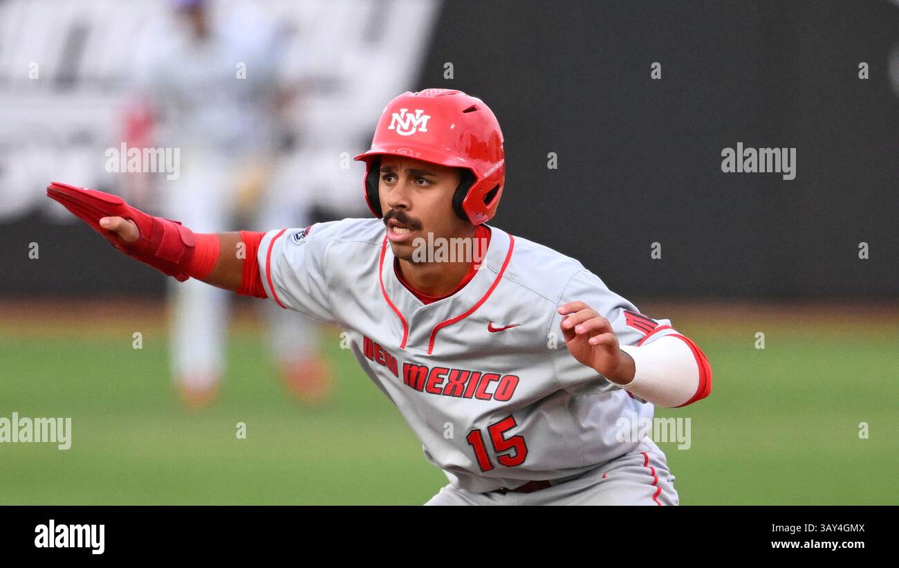 New Mexicos' Khalil Walker (15) during an NCAA baseball game on ...