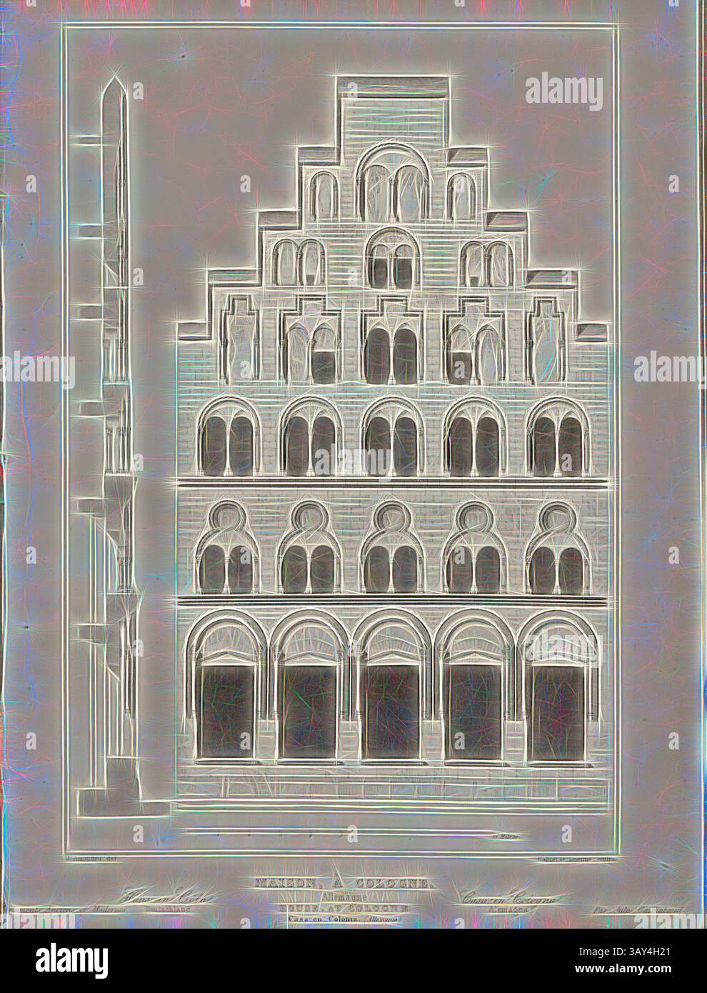 Cascading tiered design hi-res stock photography and images - Alamy