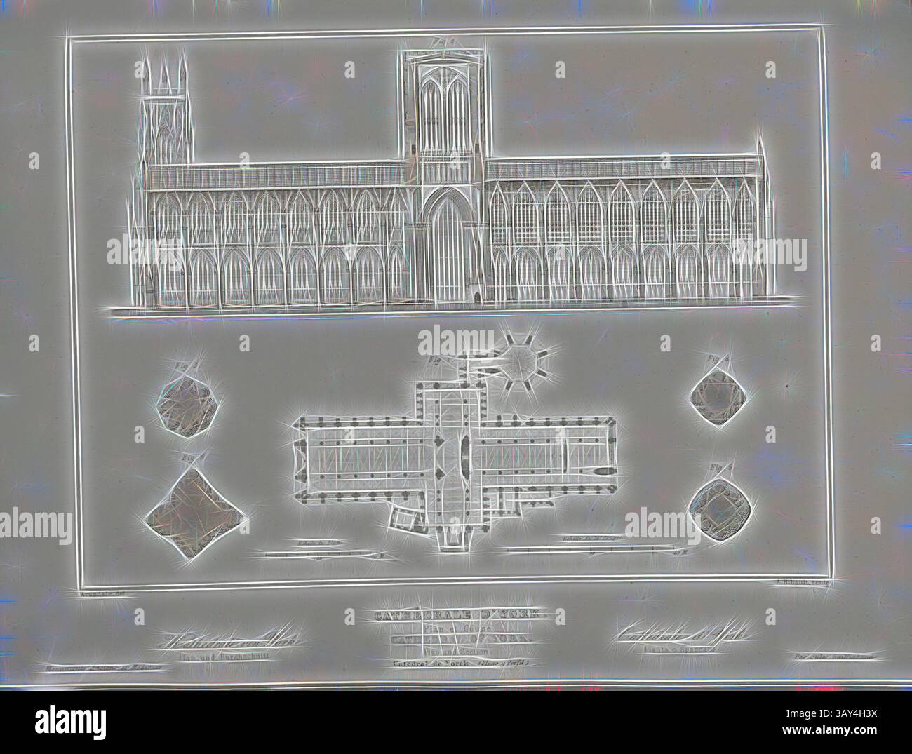 A detailed architectural blueprint showcases the intricate design of a ...