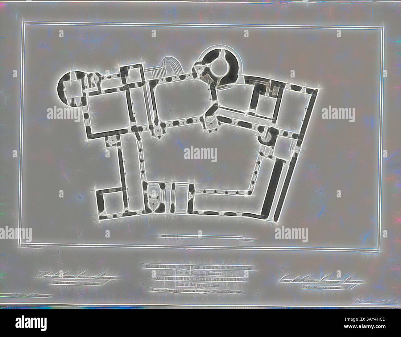 A detailed architectural layout showcasing various interconnected ...