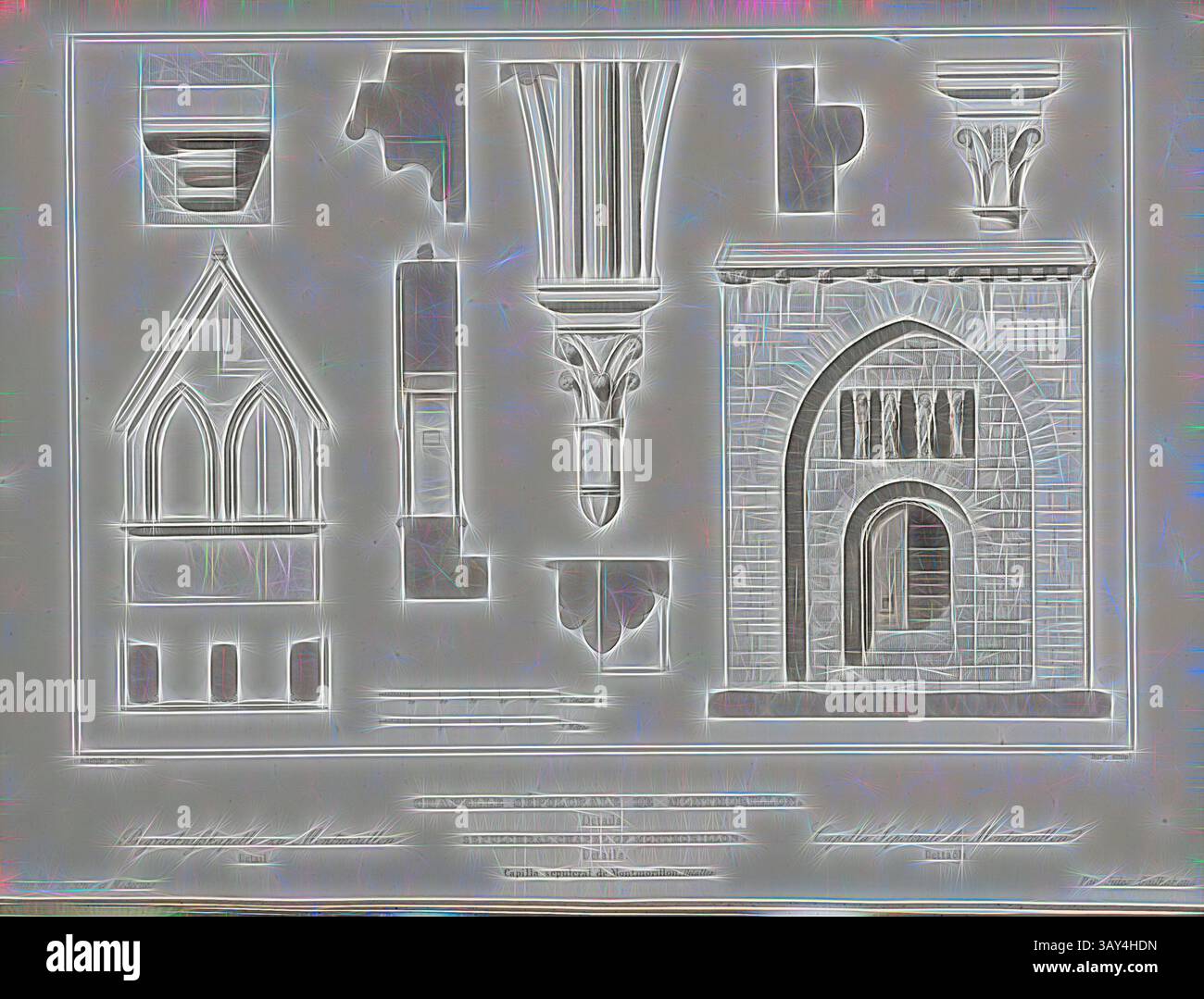A collection of architectural elements showcases various historical ...