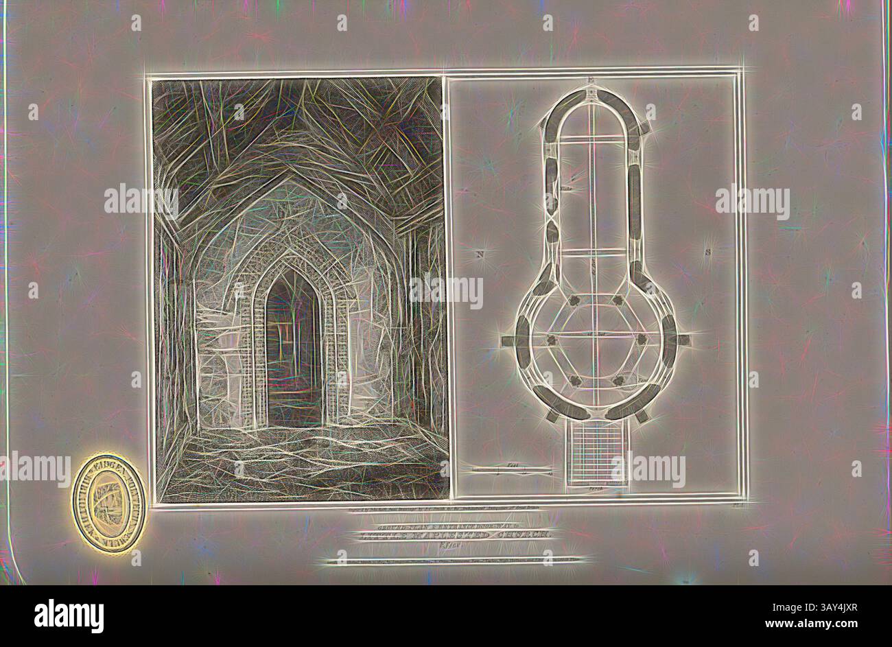 A detailed architectural drawing showcasing an intricately designed ...