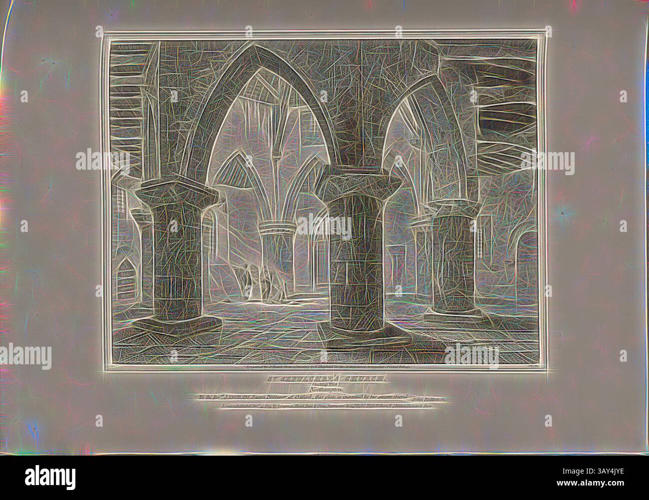 A gothic interior featuring tall, arched columns and intricate ...