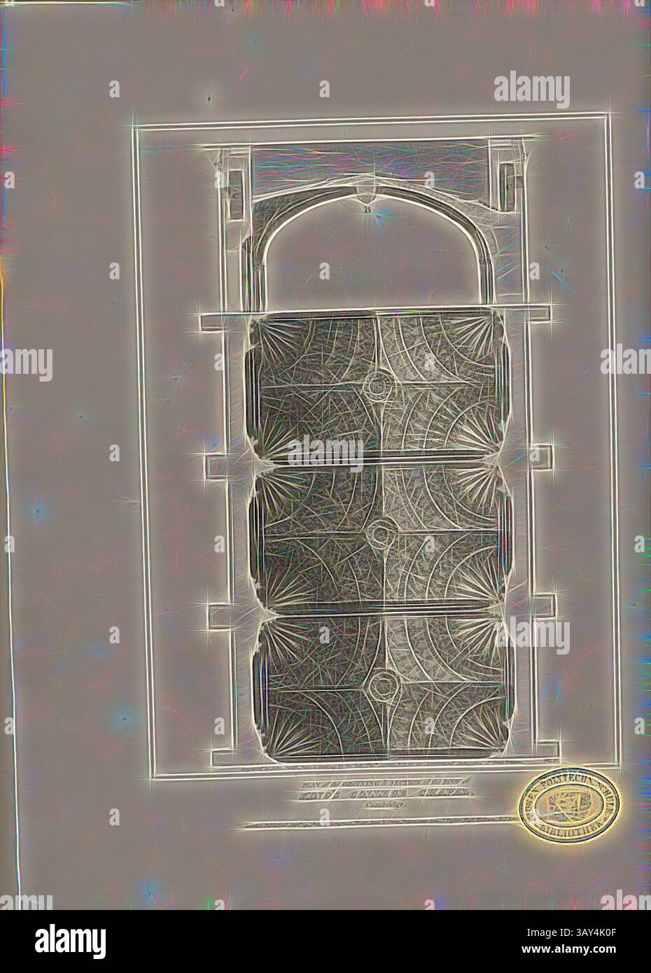 An intricate architectural design featuring a series of rounded arches ...