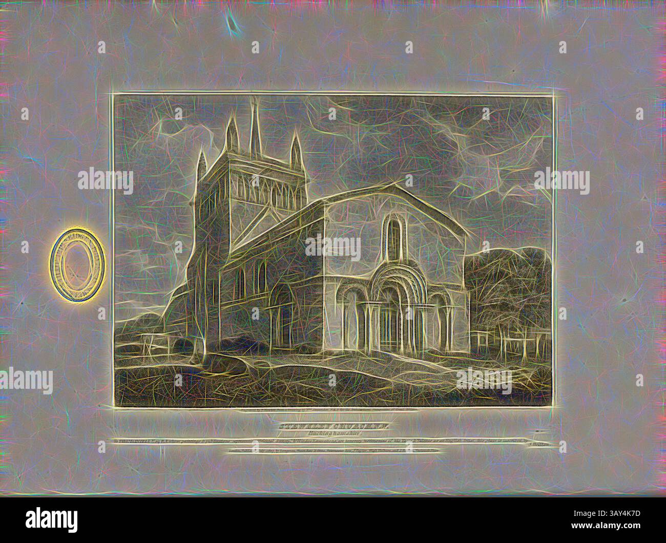 A detailed architectural illustration of a historic church, showcasing ...