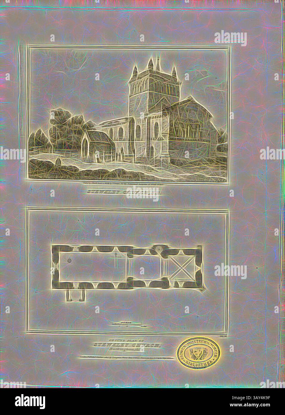 A detailed architectural illustration showcasing a historic church ...