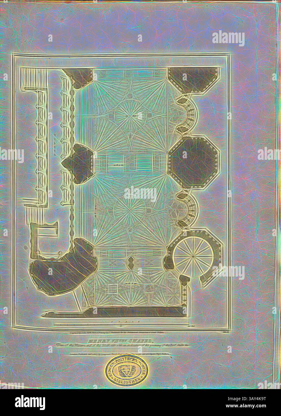 A detailed architectural plan showcasing a symmetrical layout ...