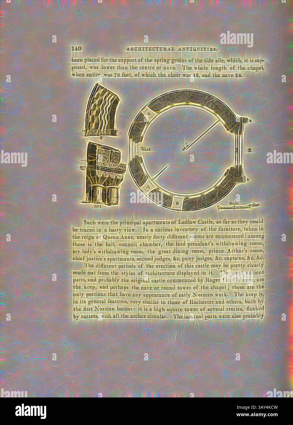 A detailed architectural drawing displays a circular structure with ...