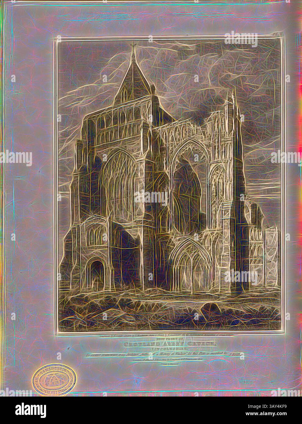 A grand Gothic cathedral towers against a dramatic sky, showcasing ...