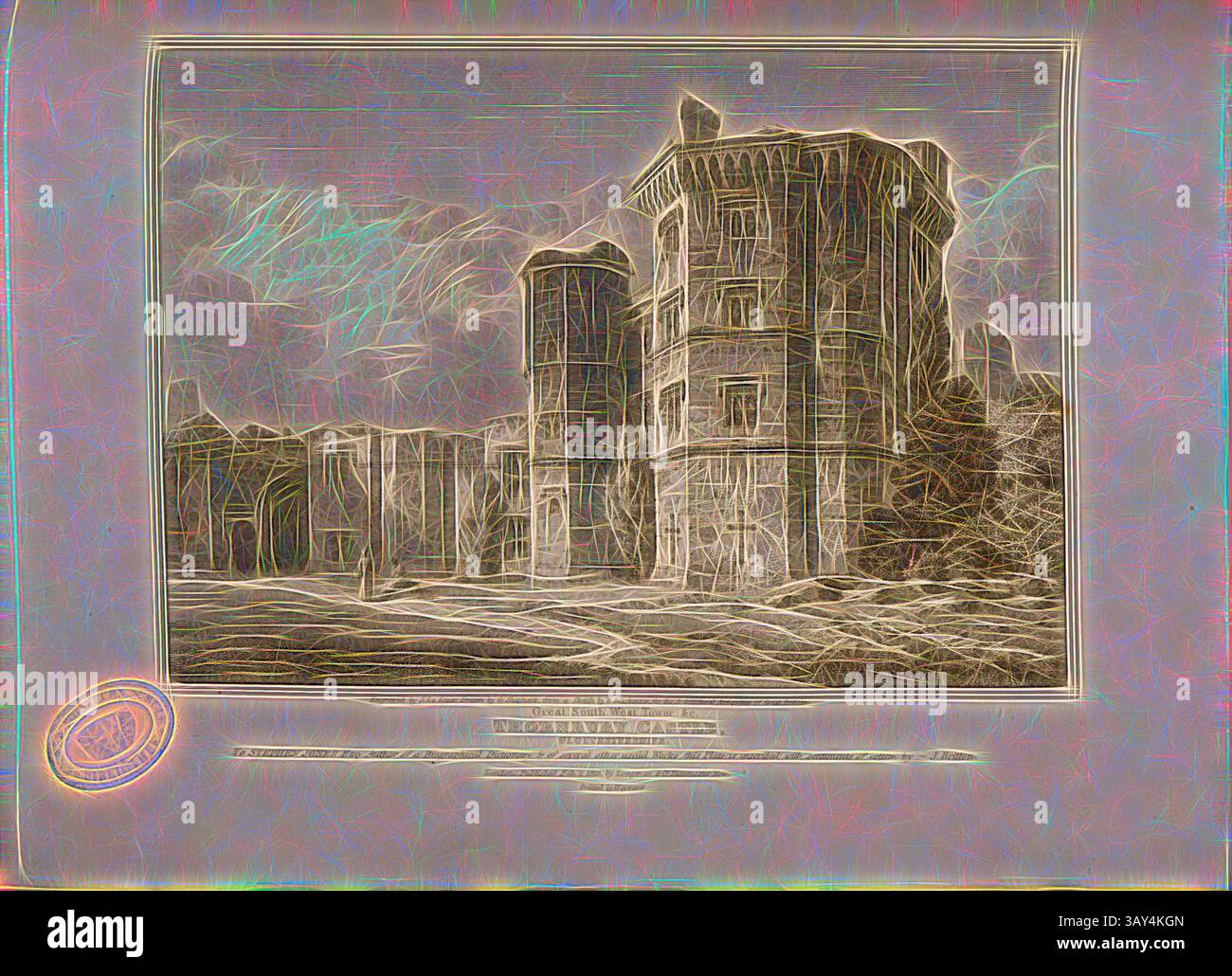 A desolate, crumbling building stands amidst overgrown vegetation ...