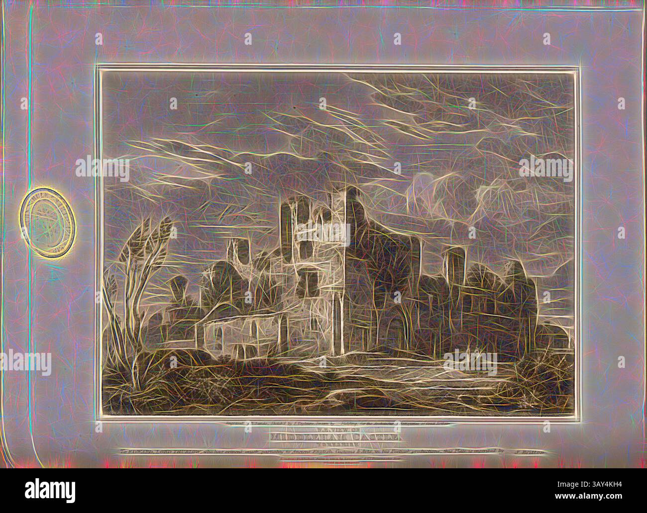 A weathered landscape featuring the remnants of an ancient structure ...