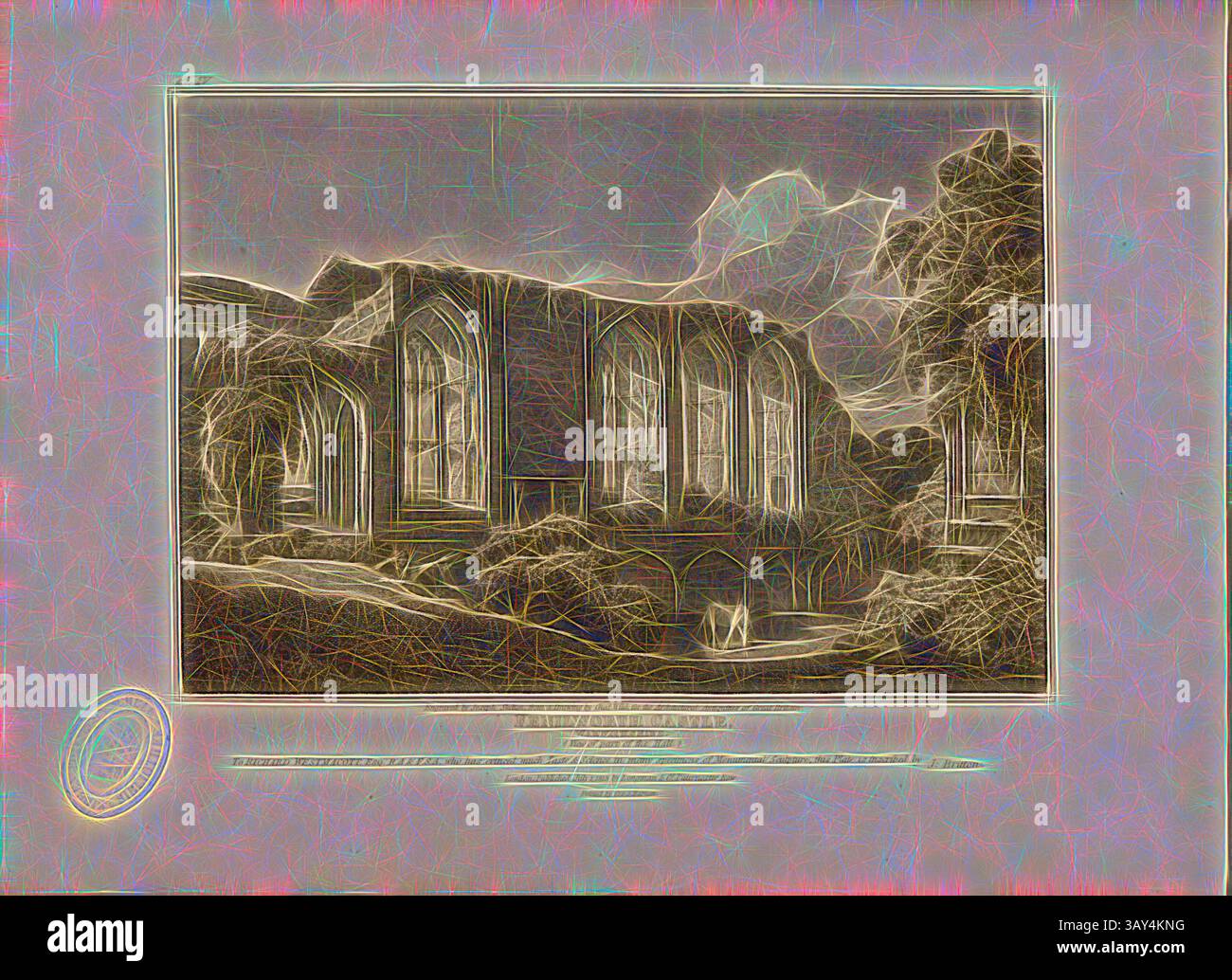 A hauntingly beautiful depiction of an ancient, crumbling structure ...