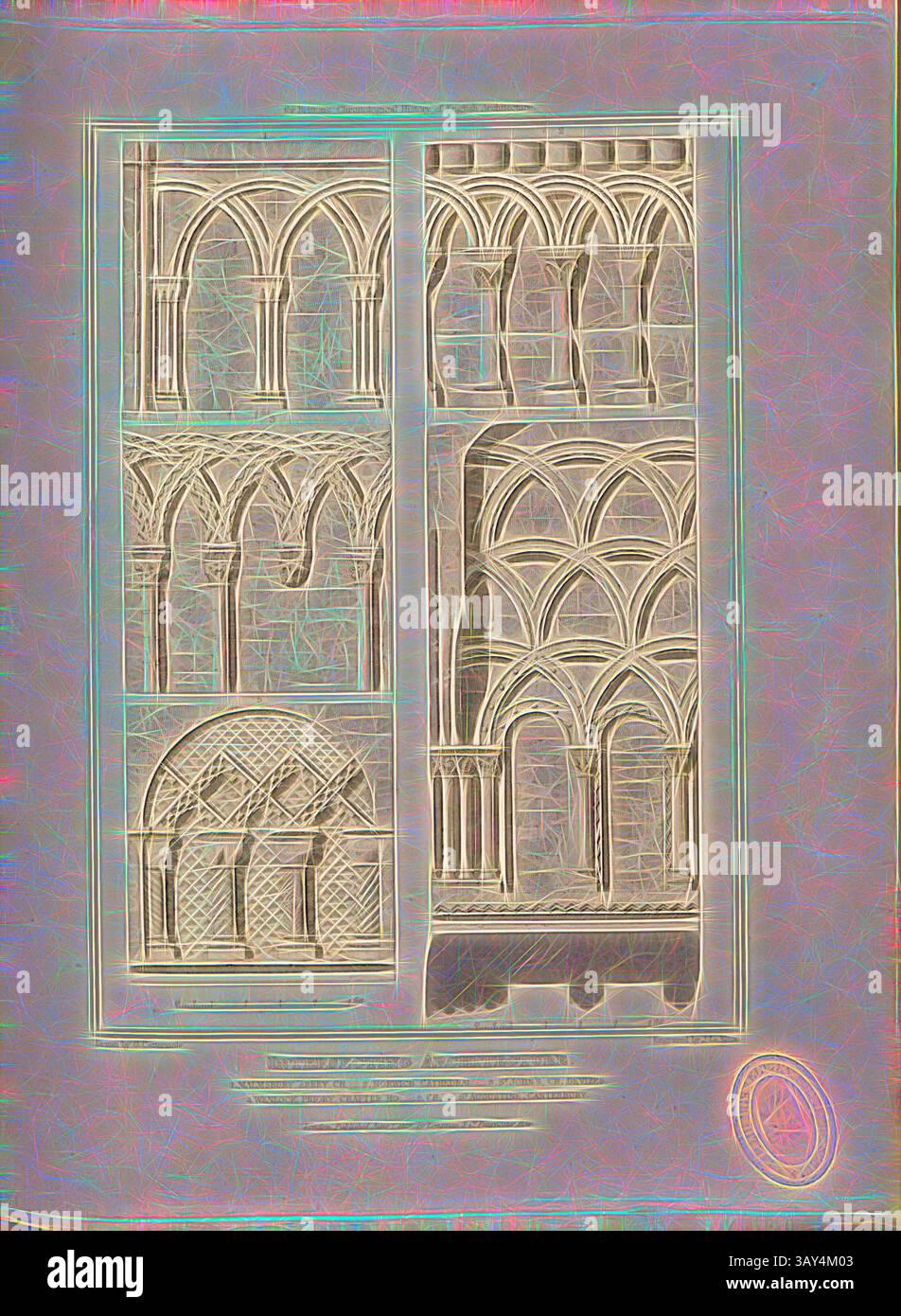 An intricate architectural design showcasing detailed arches and ...