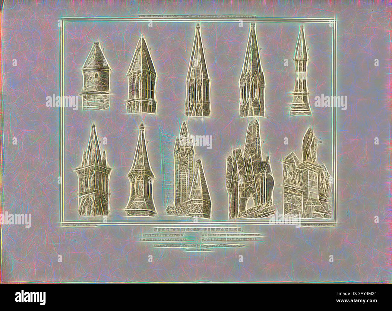 A collection of intricately designed spires and towers, showcasing a ...