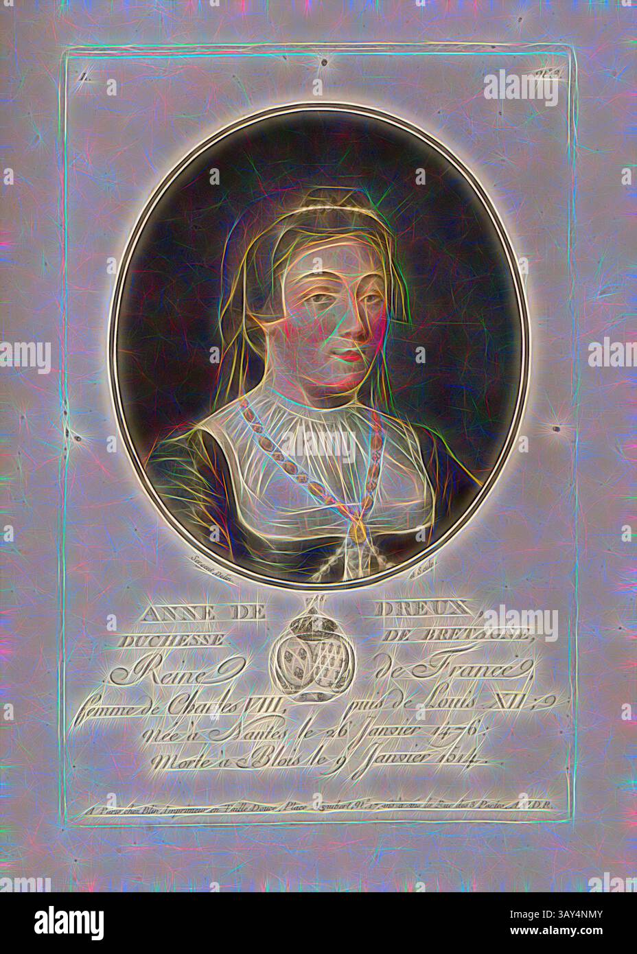 A regal portrait of Anne de Bretagne, the Duchess of Brittany, features ...