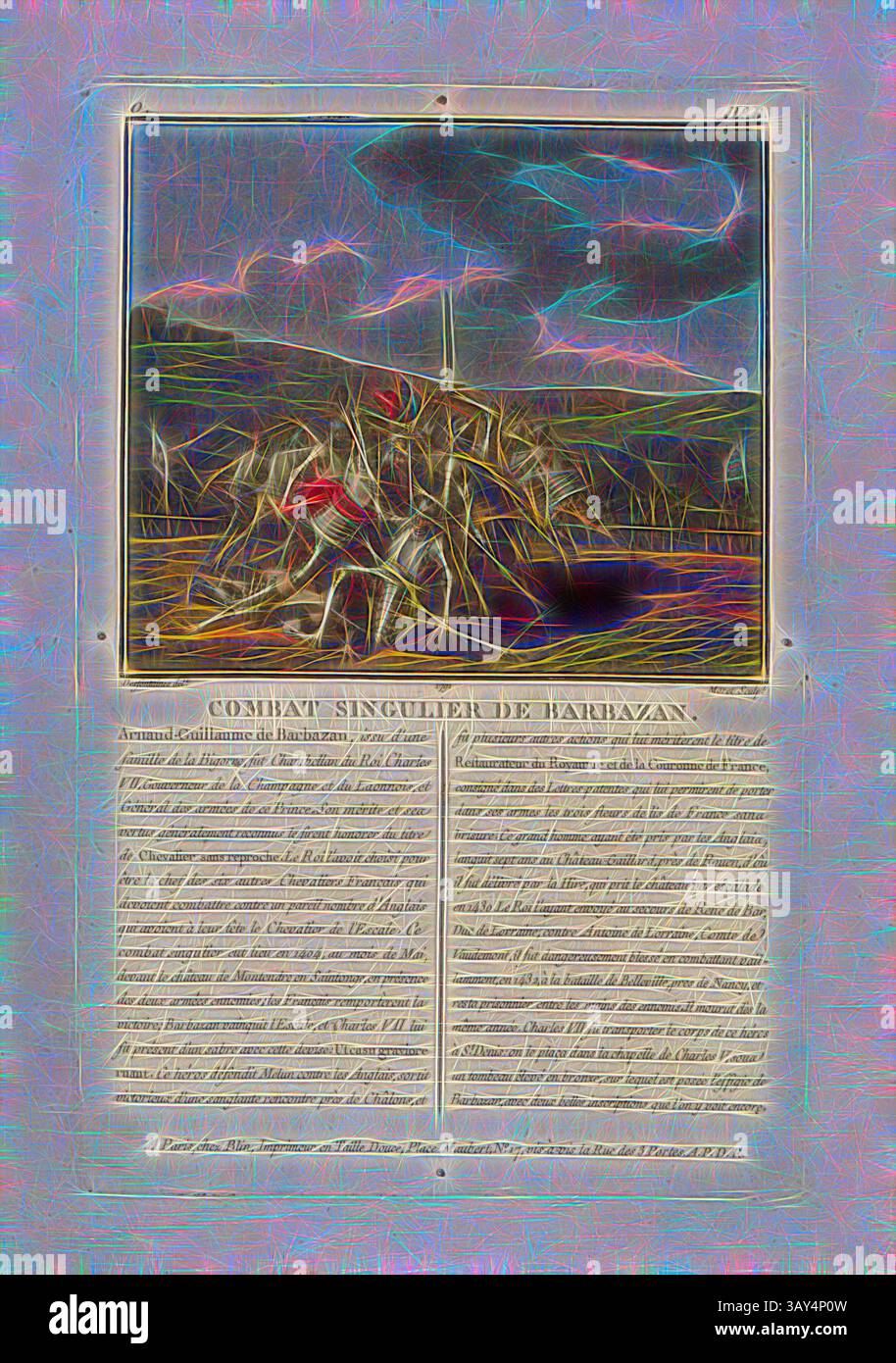 A dramatic depiction of a historical combat scene, featuring figures in ...