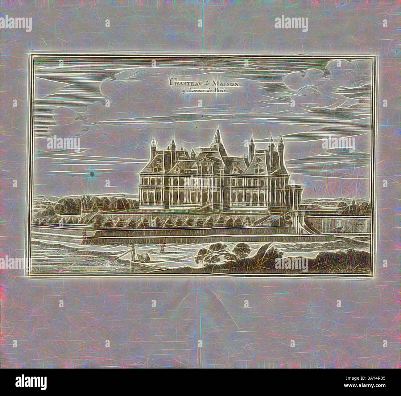 An intricately detailed illustration of a grand castle, featuring ...