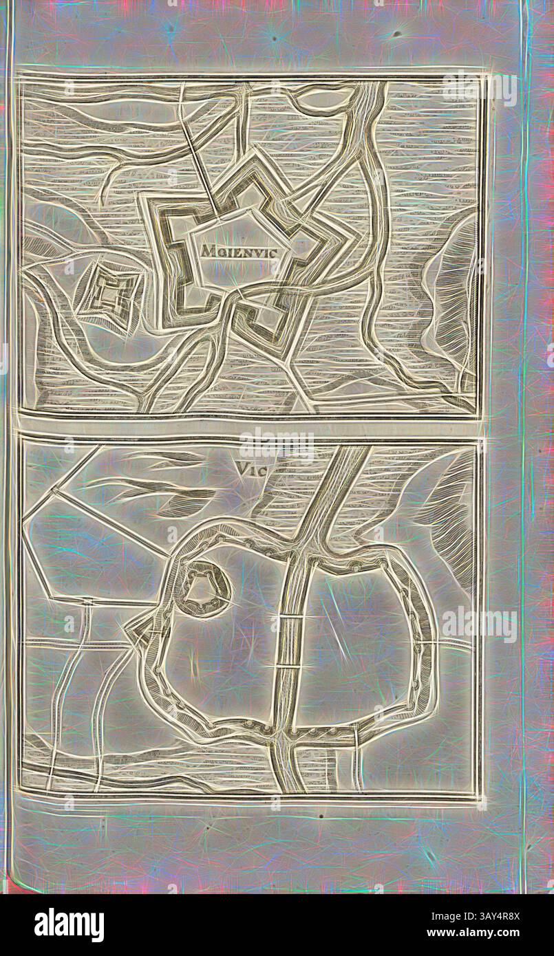 A detailed map illustration showcasing two distinct regions, featuring ...