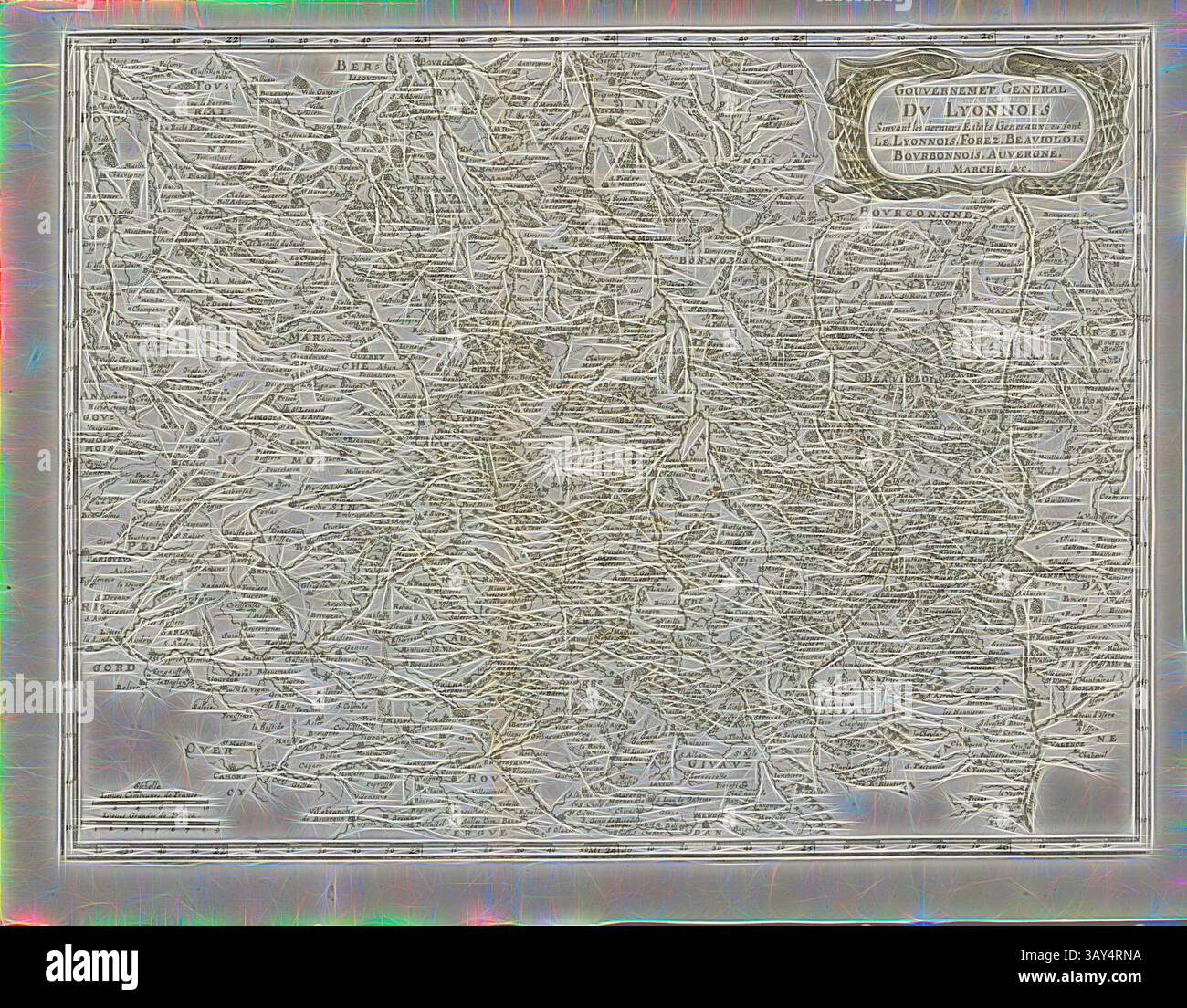A detailed map depicting the General Government of Lyon, featuring ...