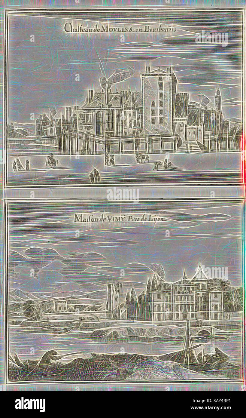 Two intricately detailed architectural illustrations depict the Château ...