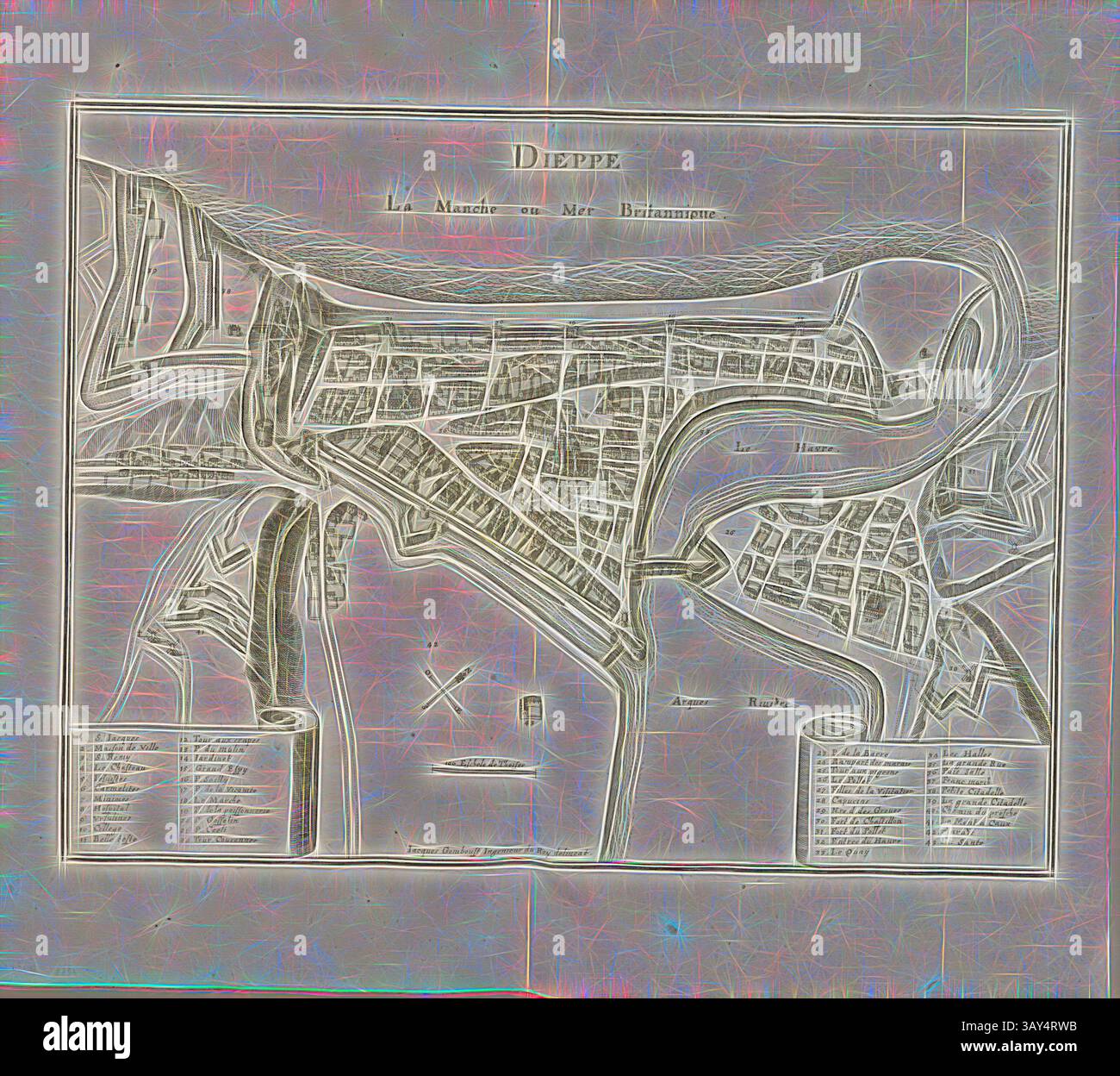 Detailed historical map of dieppe hi-res stock photography and images ...